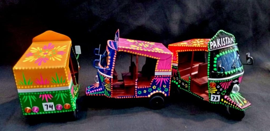 Handcrafted Miniature Rickshaw Small Model - Sitara Hilal